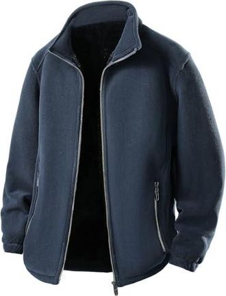 Generic Veste polaire chaude pour homme - Veste dhiver pour homme avec col montant - Doublure polaire - Veste thermique l&eacute;g&egrave;re et coupe-vent - Veste de transi