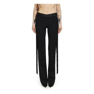 The Attico Femme, Pantalons, Noir, Taille: 32 FR Wool Gabardine Long Pant