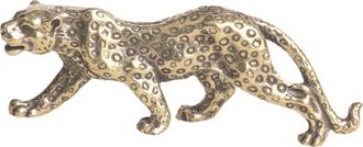 Baoblaze Vintage Leopard Statuen Panther Figuren Messing Geburtstagsgeschenk Sammlerstück handgefertigte Tierskulptur für Home Office Regal Desktop Cafe Decor