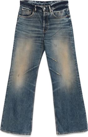 Acne Studios jean &agrave; patch logo - Bleu