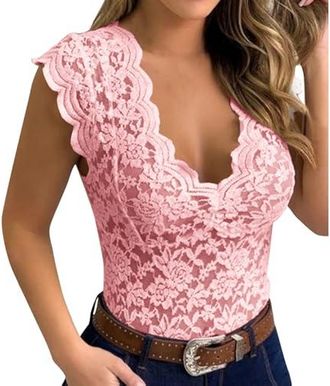 Generic Ensemble Lingerie Femme Sexy Col V Rotique Hot Transparente Chemise Dentelle Brod&eacute;E Dos Ouverte Teddy Babydoll Travestie Combishort Club Libertin pour