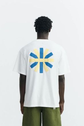 Thinking Mu Thinking MU Herren vegan T-Shirt Aaron Patched With Sun Back White