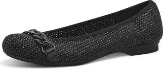Jana Damen Ballerinas mit Zierschnalle Vegan, Schwarz (Black), 40 EU