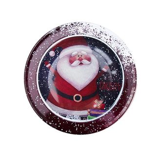 NUOBESTY Weihnachten Metalldose mit Fenster Blechdose Weihnachtsdosen Weihnachtsmann Keksdose Plätzchendose Geschenkdose Vorratsdose Sparschwein Süßigkeiten Sc