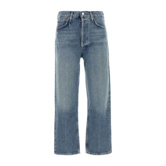 A Gold E 90s Crop Mid Rise Straight - - Jeans - Damen - Blau - W28