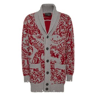 Philipp Plein Homme, Pulls, Gris, Taille: 2XL Cardigan Long