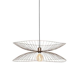 QAZQA Design Smarte Pendelleuchte I Pendellampe I Hängelampe I Pendellampe I Pendelleuchte I Lampe I Leuchte Dunkelbronze mit doppeltem Schirm inkl. Wifi G9