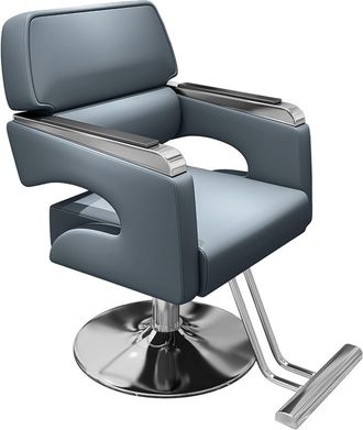 Generic Salonstuhl, 360&deg; Drehbar, H&ouml;henverstellbar, f&uuml;r Friseure und Kosmetiker, Blau-Silberfarben