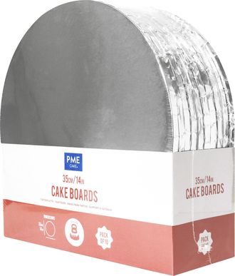 PME 10er-set Runde Kuchenplatten mit umwickelten Kanten, Silber (14 / 35cm)