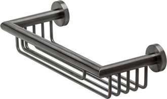 Geesa Nemox Duschkorb, Duschablage aus Edelstahl, Farbe: Schwarz gebürstet, 349 x 82 x 131 mm