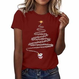 Generic Tee-Shirt décontracté pour Femmes à Manches Courtes col Rond Coupe Ample imprimé idéal Quotidien sans souci (XXL)