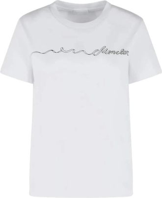 Moncler Femme, Tops, Blanc, Taille: 38 FR SS T-Shirt
