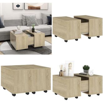 vidaXL Table basse ch&ecirc;ne sonoma 60x60x38 cm bois ding&eacute;nierie - Table Basse - Table Dappoint - Table Ronde - Meubles Salon - Mobilier Contemporain - Home &