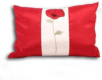 Riva Paoletti Kissenbezug Mohn, rot/cremefarben, 30 x 50 cm