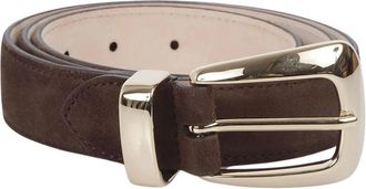 Khaite Femme, Accessoires, Brun, Taille: 80 CM Benny Belt - Gold Buckle (30mm)
