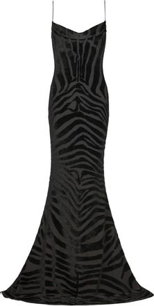 Balmain Kleid mit Zebra-Print - Schwarz