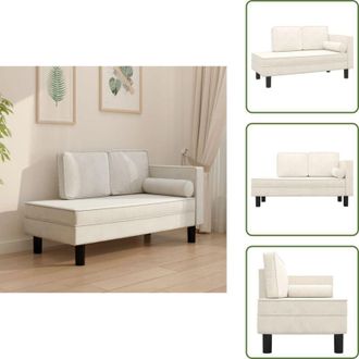 vidaXL vidaXL Chaiselongue mit Kissen und Nackenrolle Creme Samt