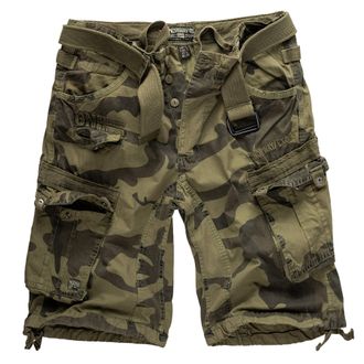 Geographical Norway Cargo Shorts Kurze Hose Bermuda mit G&uuml;rtel Short Hunter im Bundle mit UD Bandana (4XL, Kaki Camo)