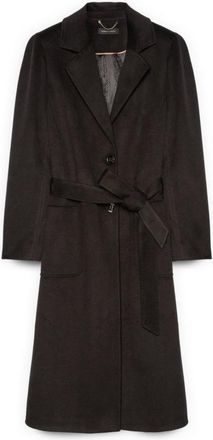 Fiorella Rubino Femme, Manteaux, Noir, Taille: 42 FR Manteau Long avec Ceinture