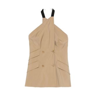 Max Mara &Auml;rmellose Oberteile - - Tops - Damen - Braun - XS