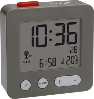 TFA Dostmann 60.2545 Digitaler Funkwecker mit Innentemperatur (anthrazit)