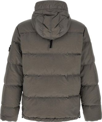 Stone Island Crumpled Effect Down Jacket - Gray