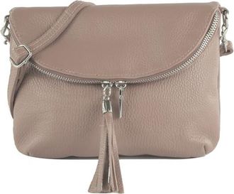 modamoda.de T07L/T139L Petit sac à bandoulière en cuir pour femme 2 modèles Fabriqué à la main en Italie, Rose., s