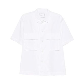 sacai Homme, Chemises, Blanc, Taille: M Poplin Shirt