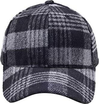 Generic Fort Hays State Casquette unisexe classique &agrave; profil bas en coton &agrave; carreaux doux non construits Taille r&eacute;glable Chapeau de cowboy pour homme, gris, T