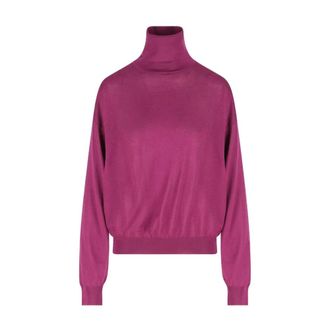 Saint Laurent Rollkragenpullover - - Knitwear - Damen - Lila - M