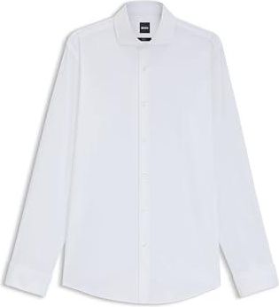 BOSS Hommes H-HANK-spread-DC-214 Chemise Slim en Twill de Coton Stretch