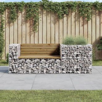 vidaXL Vidaxl - Banc de jardin avec panier en gabion bois de pin imprégné