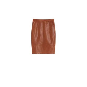 Max Mara Femme, Jupes, Brun, Taille: 38 FR Papaile Leather Skirt
