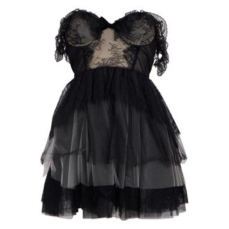 Philosophy di Lorenzo Serafini Femme, Robes, Noir, Taille: 36 FR Robe courte &agrave; encolure en coeur