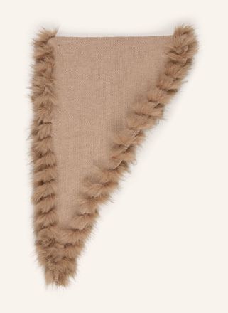 Loevenich Loevenich Dreieckstuch Mit Kunstfell beige