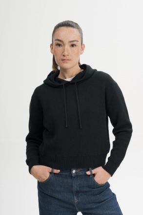 Mela Damen vegan Strickhoodie Janisha Schwarz