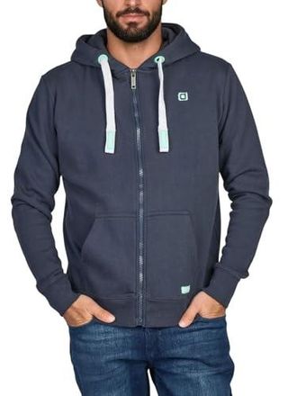 Riverso RIVNoah Veste &agrave; capuche, sweatshirt pour homme, avec fermeture &eacute;clair, unicolore, noir, en coton, disponible dans les tailles S, M, L, XL, 2XL, 3XL,4X