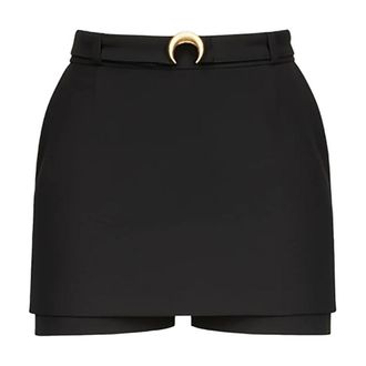 Marine Serre Ma&szlig;geschneiderter Mini-Rock mit Mond-Schnalle - - Shorts - Damen - Schwarzk - M