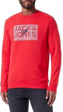Jack & Jones Pull à col Rond Jjmarius pour Homme, True Red., L