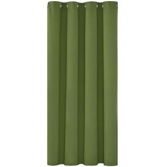 Deconovo Rideaux Occultants Isolant Thermique Anti Froid, 132X138 CM (Largeur X Hauteur), Rideaux pour Chambre Fille, Design Moderne &agrave; Oeillets, Vert, 1Pi&egrave;ces