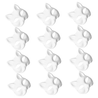 Cabilock 12 Stück Handgefertigte Maske Für Kostümrequisiten Halloween Kostümmaske Katzenmaske White