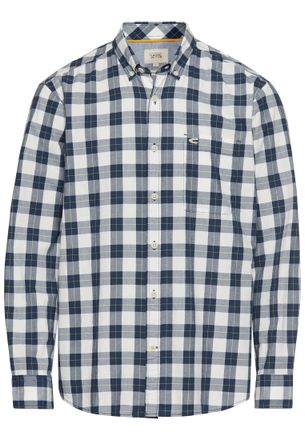 Camel Active Herren Hemd im Regular Fit | Kariertes Langarmhemd aus 100% Baumwolle Dunkelblau, Menswear-S