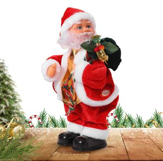 Generic Tanzender Weihnachtsmann, Elektrische Figur - Feiertagsfigur Mit Elektrischer Bewegung, Tischdekoration, Vitrine Mit Rhythmischen H&uuml;ftbewegungen Und E