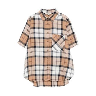Barbour Femme, Blouses et Chemises, Multicolore, Taille: 42 FR Chemise &agrave; Carreaux &agrave; Manches Courtes Fern