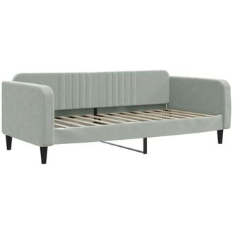 vidaXL Tagesbett Hellgrau 90x200 cm Samt Vidaxl