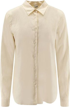 Aspesi Femme, Blouses et Chemises, Blanc, Taille: 40 FR Chemise Classique en Lin