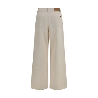Max Mara Cotton Bull Denim Trousers - Beige