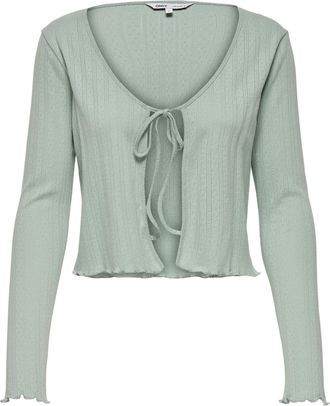 Only Damen Onlcarlotta L/S String Cardigan JRS Regular Fit Strickjacke Für Jugendliche Mit Kordelverschluss, Jadeite, XXX-Large