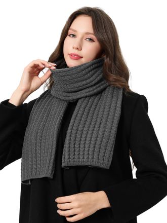 DonDon Schal Damen Winter Winterschal Strickschal - Dunkelgrau