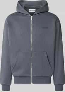 Review Relaxed Fit Sweatjacke aus Baumwoll-Mix mit Label-Detail